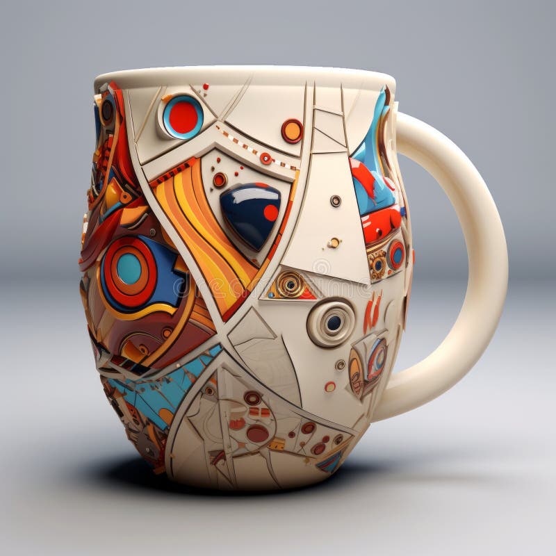Abstract Coffee Mug with Realistic Hyper-detailed Rendering Stock ...