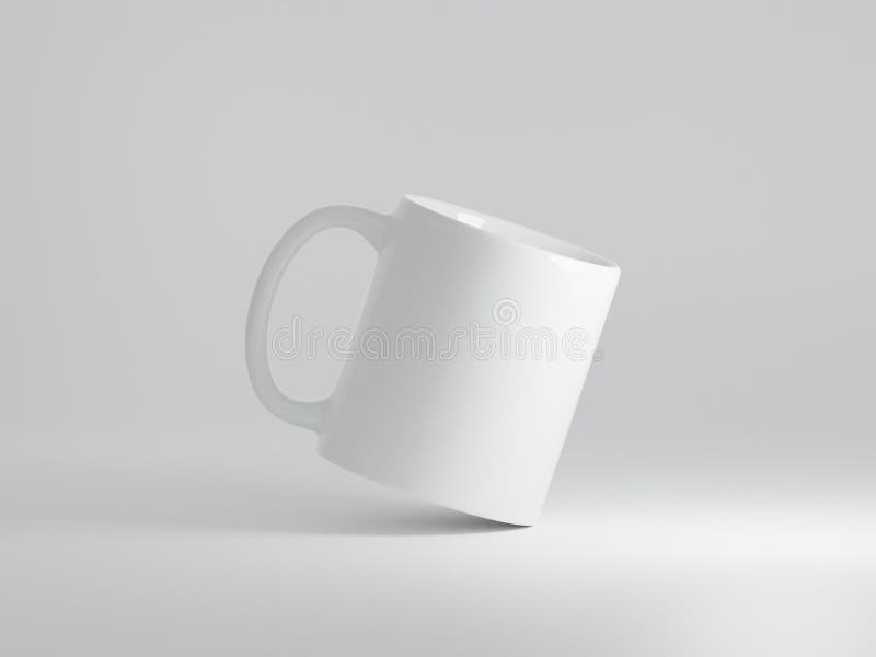 Ceramic Mug Floating on Plain White Background Stock Illustration ...