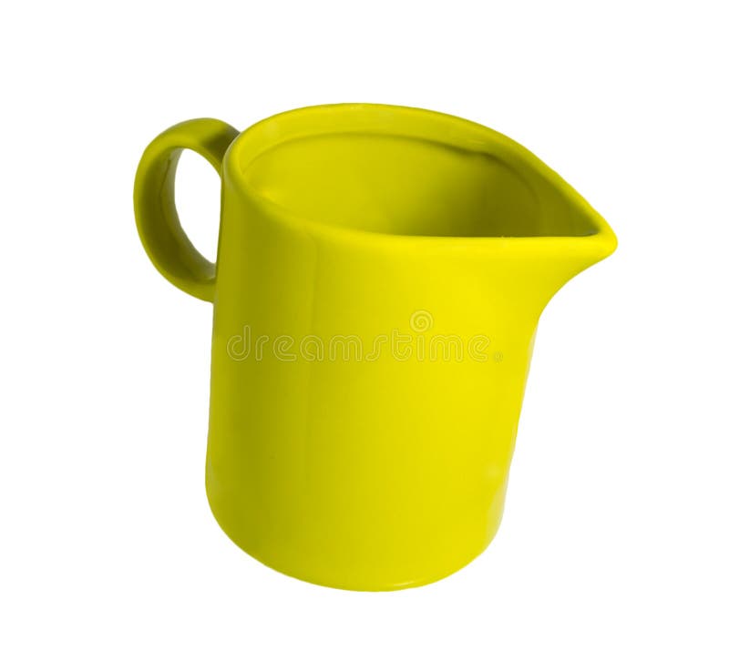 Ceramic Mug with a Spout for Milk Green Stock Image - Image of pottery ...