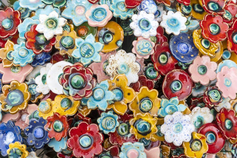 Multi-colored Button Flowers with Glossy Caps As Souvenirs for Sale at ...