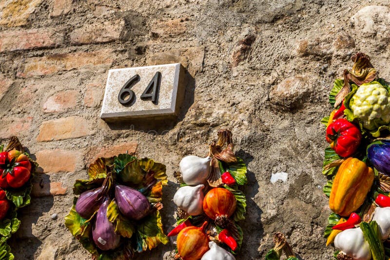 Ceramic Number Sixty Four 64 on a Brick Wall Stock Image - Image of ...