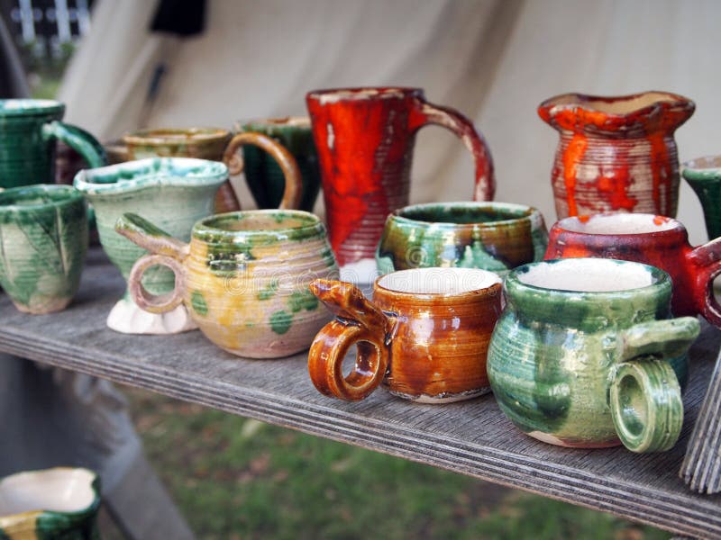 Ceramic Objects of Folk Crafts. Stock Photo - Image of vase, crafts ...