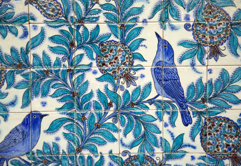 Ceramic Pattern Tiles from Rishtan Stock Photo - Image of flower ...