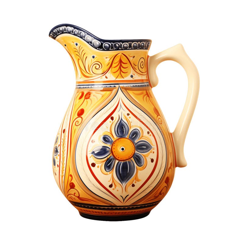 Ceramic Pitcher Isolated on Transparent Background Stock Image - Image ...
