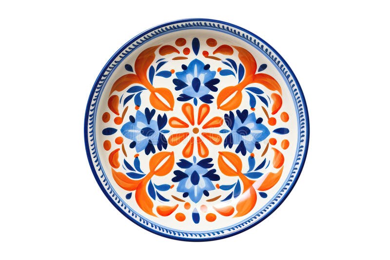 Ceramic Plate with Handpainted Mediterraneaninspired Patterns in ...