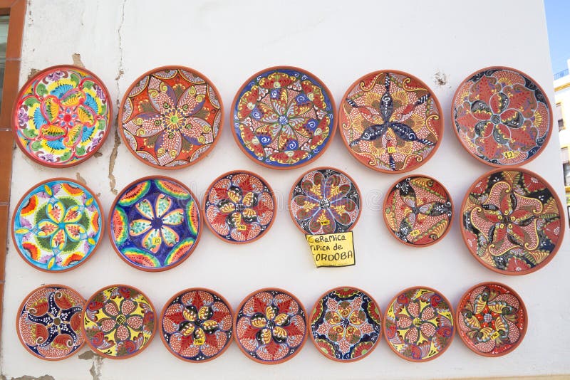 Ceramic Plates on Display in Cordoba Stock Image - Image of traditional ...