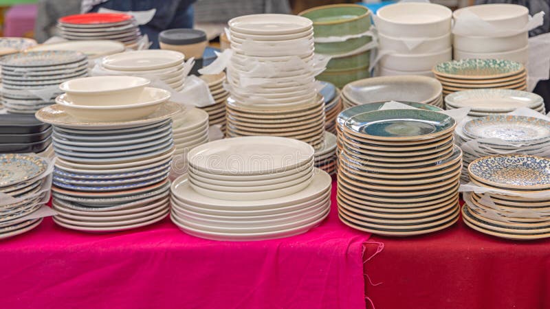 Ceramic Plates Market stock image. Image of 2023, istanbul - 347340007