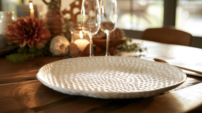 A Ceramic Platter with an Intricate Pattern of Raised Dots Created by ...