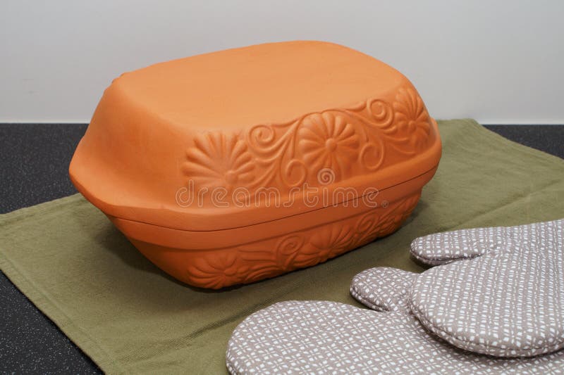 A Ceramic Pot Known As a Roman Pot Stock Photo - Image of food, orange ...