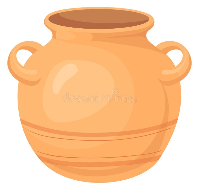 Ceramic Pot. Old Cartoon Clay Pottery Icon Stock Vector - Illustration ...