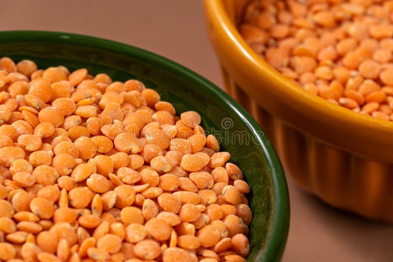 Ceramic Pot with Raw Red Lentils Stock Image - Image of fiber, lentils ...