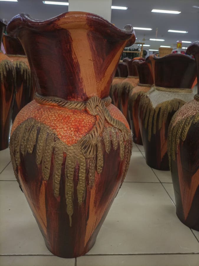 Ceramic Pots on Display at the Store Stock Photo - Image of blue, clean ...