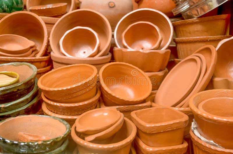 Ceramic Pots and Utensils Displayed for Sale Stock Photo - Image of ...