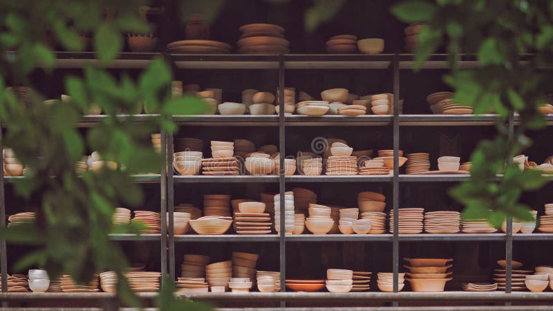 Ceramic pottery in park. stock image. Image of colorful - 153526239