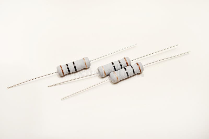 Ceramic Resistors on a White Background. Electronic Components for ...
