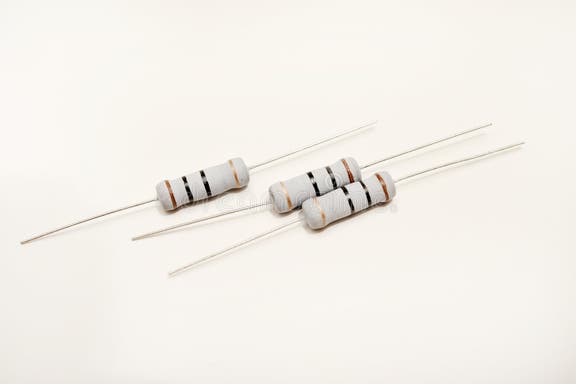 Ceramic Resistors on a White Background. Electronic Components for ...