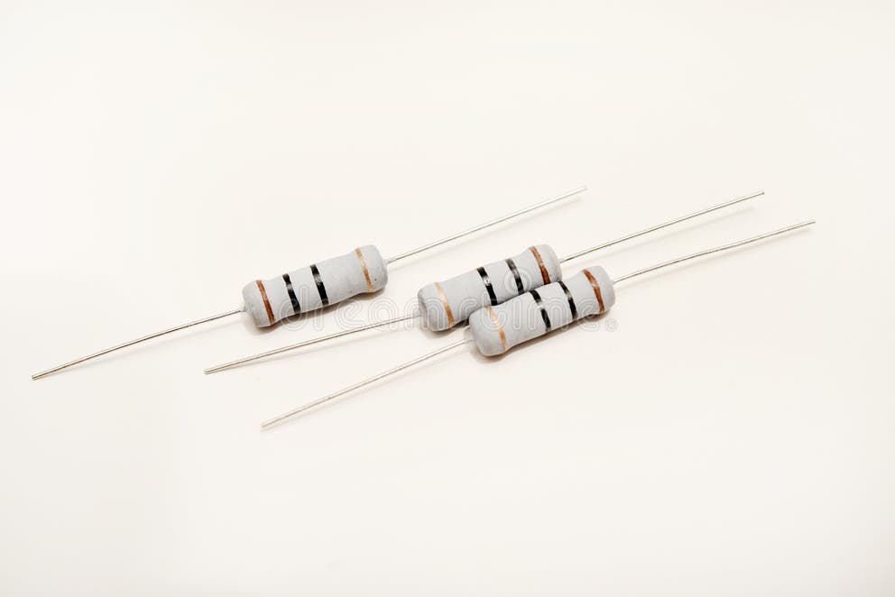 Ceramic Resistors on a White Background. Electronic Components for ...