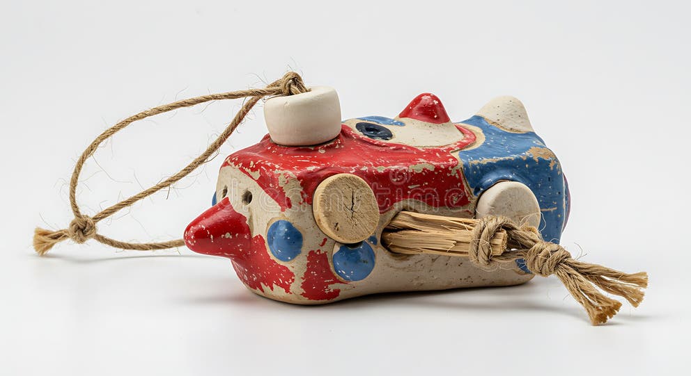 Ceramic Rooster-shaped Toy with a Rustic Appearance. Features a ...