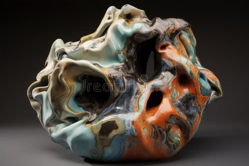 Ceramic Sculpture of Abstract Form Stock Illustration - Illustration of ...