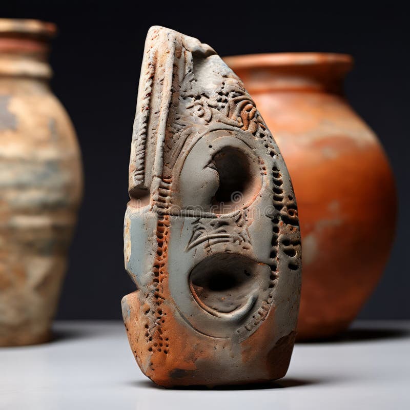 A Ceramic Sculpture Inspired by Ancient Artifacts Wit Stock Image ...