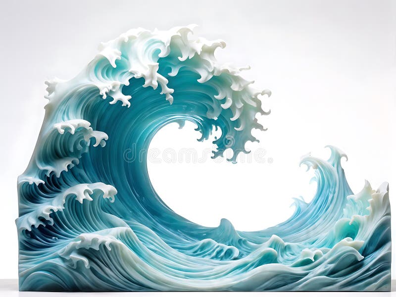 Ceramic Sculpture of a Wave Stock Illustration - Illustration of design ...