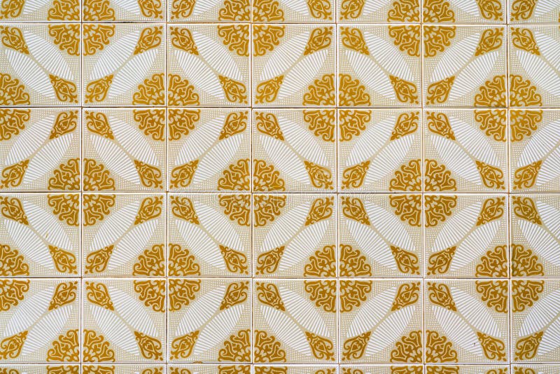 Ceramic Square Tiles with Small Ornamental Mosaic Pieces. Old Tiles ...