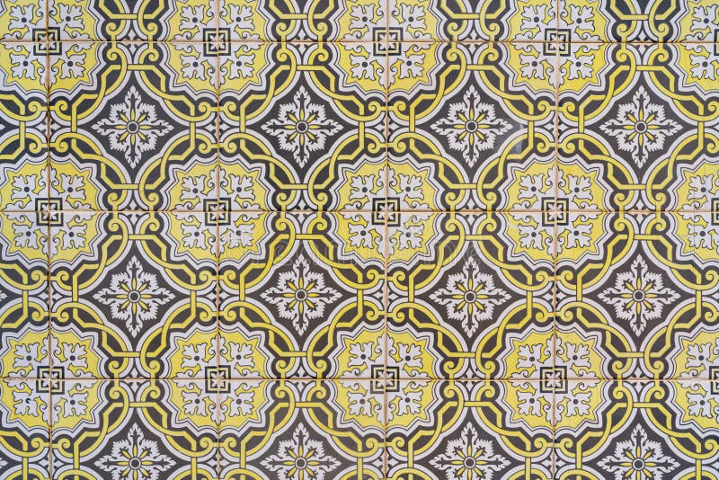 Ceramic Square Tiles with Small Ornamental Mosaic Pieces. Old Tiles ...