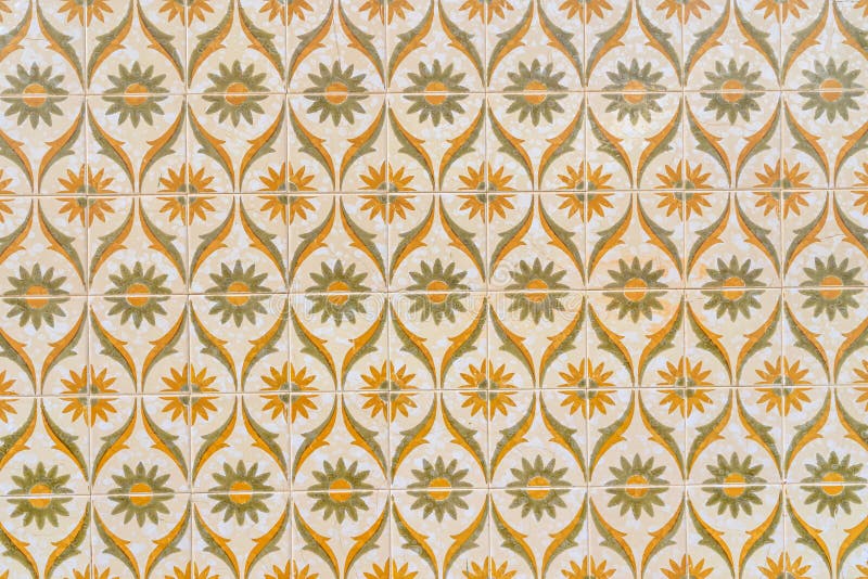 Ceramic Square Tiles with Small Ornamental Mosaic Pieces. Old Tiles ...