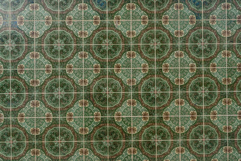 Ceramic Square Tiles with Small Ornamental Mosaic Pieces. Old Tiles ...
