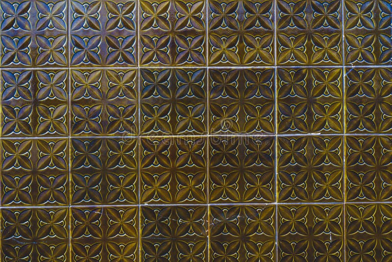 Ceramic Square Tiles with Small Ornamental Mosaic Pieces. Old Tiles ...