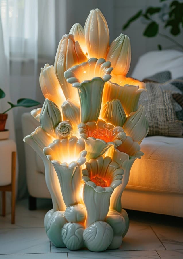Ceramic Stand for Floor Lamp in the Shape of a Pile of Vegetables Stock ...