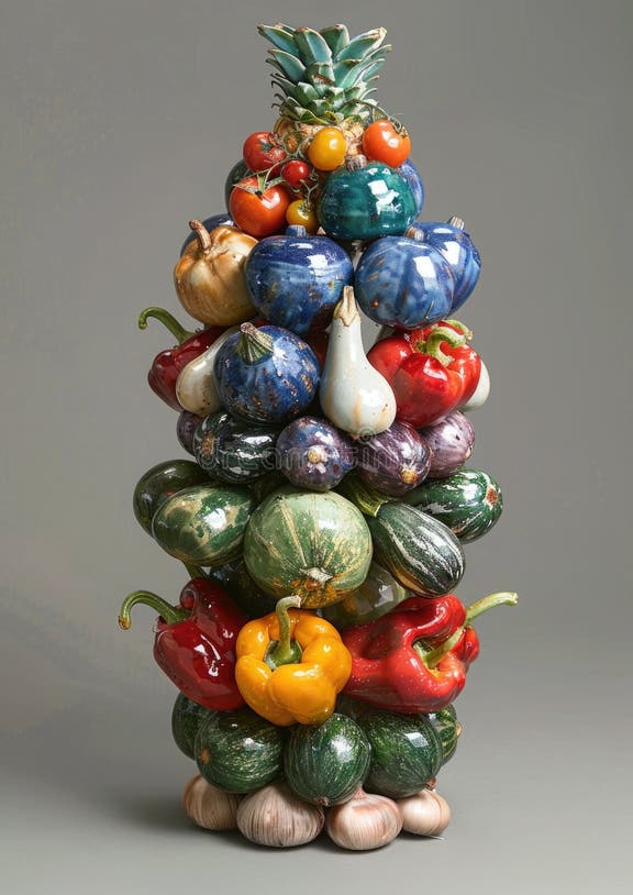 Ceramic Stand for Floor Lamp in the Shape of a Pile of Vegetables Stock ...