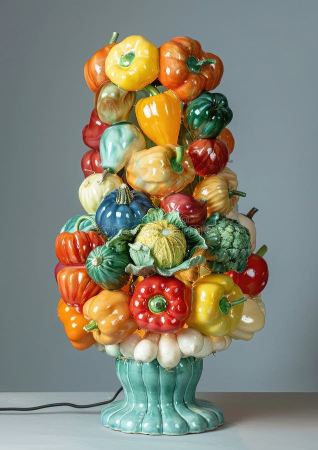 Ceramic Stand for Floor Lamp in the Shape of a Pile of Vegetables Stock ...