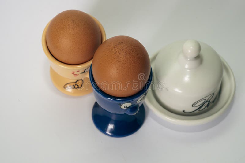 Ceramic Stands for Boiled Eggs Stock Photo - Image of caffeine, saucer ...