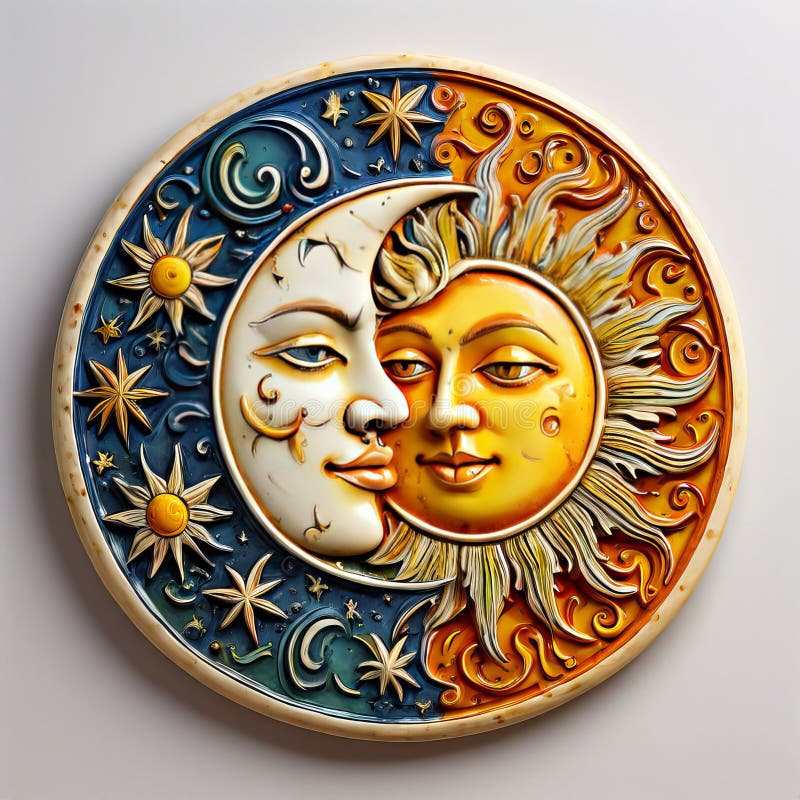 Ceramic Sun and Moon Wall Hanging a Decorative Wall Hanging Ea Stock ...