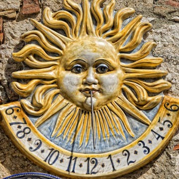 Ceramic sundial meridian stock image. Image of timepiece - 39386189