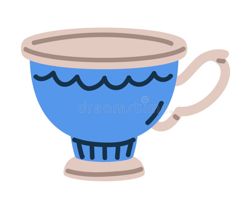 Ceramic Tea Cup with Handle As Cooking Utensil Vector Illustration ...