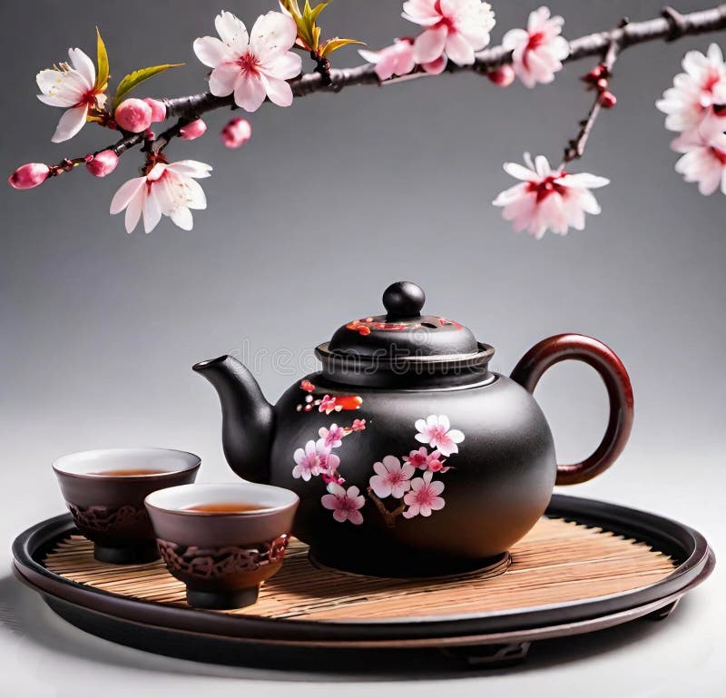 Ceramic Teapot for Tea Ceremony on a Tray Stock Illustration ...