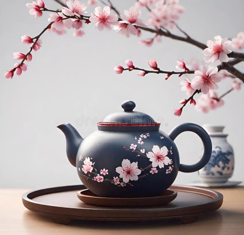Ceramic Teapot for Tea Ceremony on a Tray Stock Illustration ...