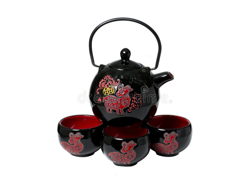 Ceramic Teapot Whith a Cups for Tea in Chinese Style. Stock Image ...