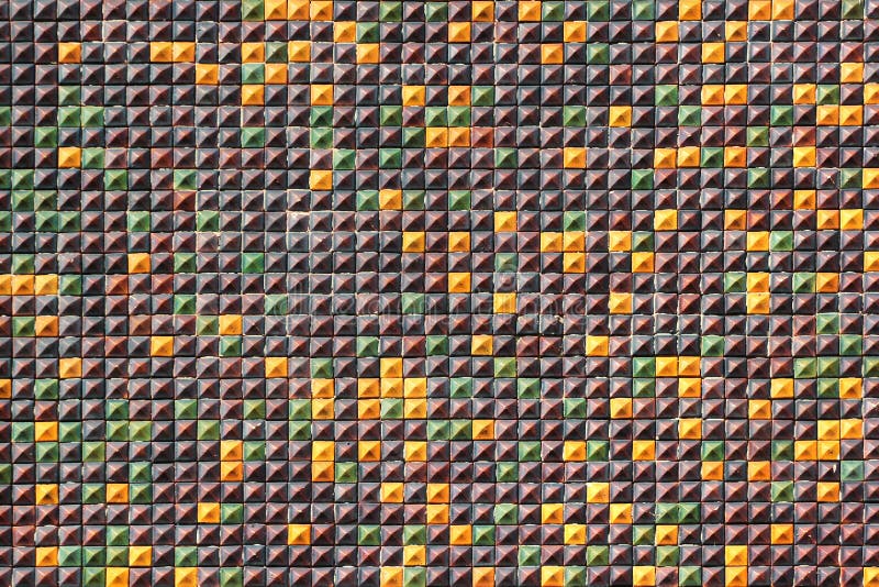 Ceramic Tetrahedral Shaped Tiles on a Wall Stock Photo - Image of ...
