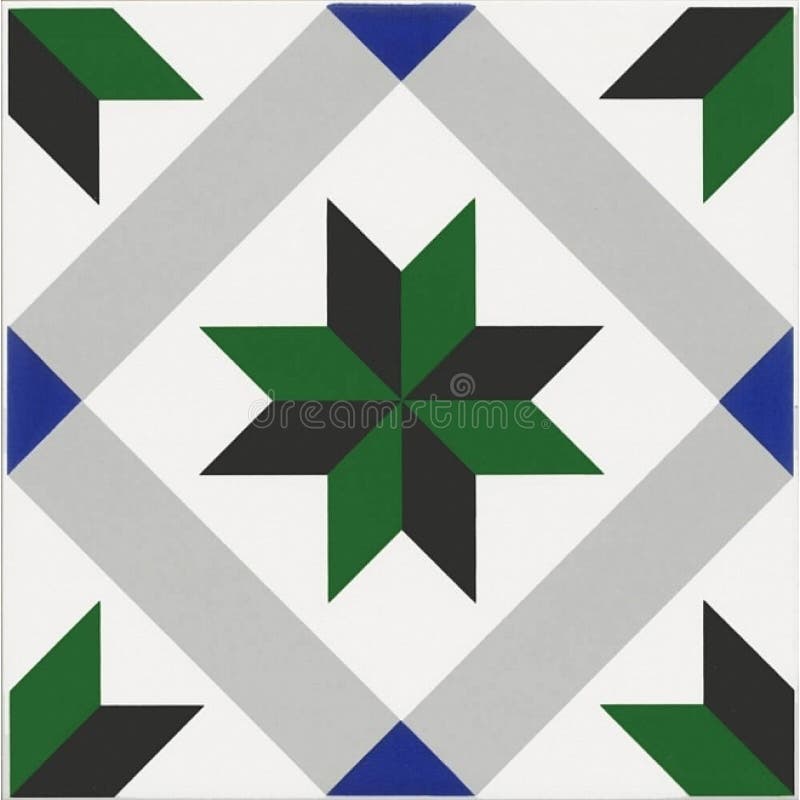 Ceramic Tile, Abstract Geometric Pattern Stock Illustration ...
