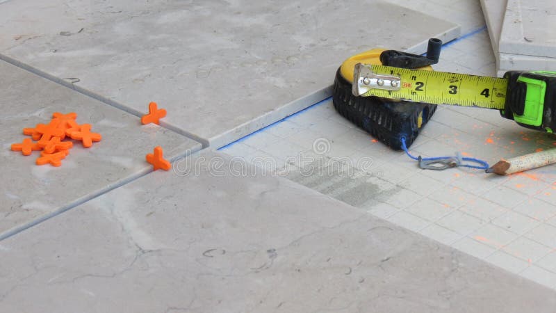 Ceramic Tile on Backer-board Stock Photo - Image of tools, board: 58232548