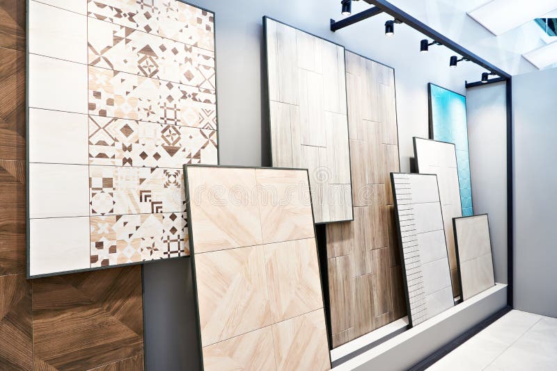 Ceramic Tile Collection in Hardware Store Stock Image - Image of ...