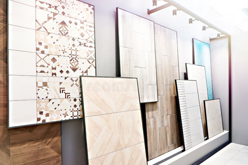 Ceramic Tile Collection in Hardware Store Stock Image - Image of house ...