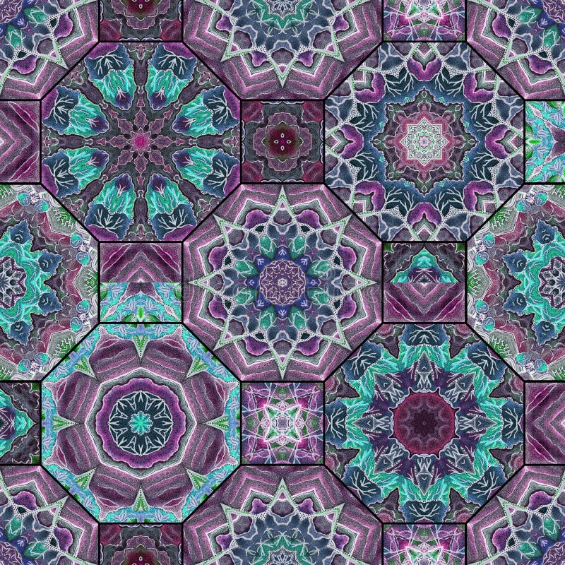 Ceramic Tile with Ethnic Motifs. Beautiful Seamless Patchwork Pattern ...