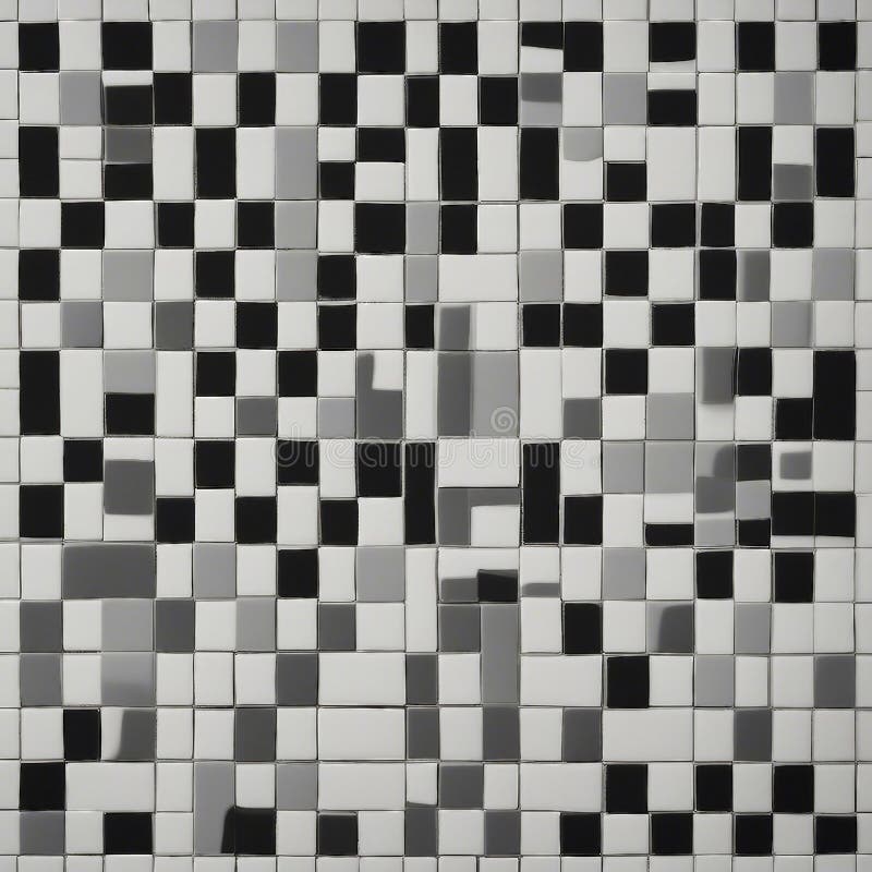 A Ceramic Tile Floor Pattern with a Square Shape and a Black and White ...