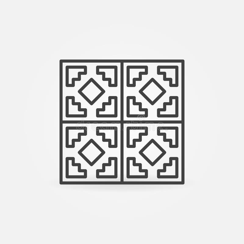 Ceramic Tile with Geometric Texture Outline Vector Icon Stock Vector ...