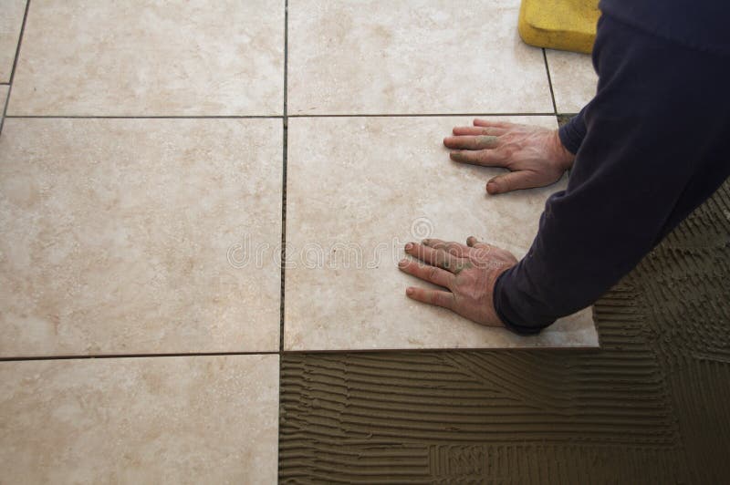 Ceramic Tile Installation stock photo. Image of improvement - 7693728