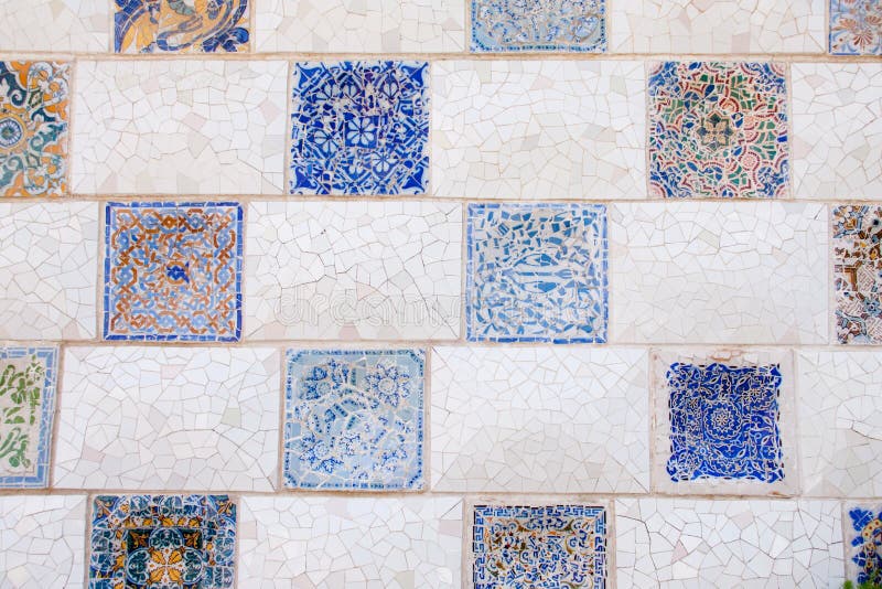 Ceramic Tile Mosaic in Barcelona Stock Photo - Image of tile, tiles ...